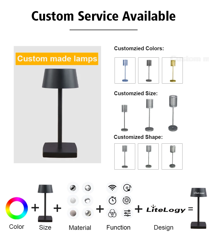 European Mini Rechargeable Cordless Touch Table Lamp Indoor Outdoor ...
