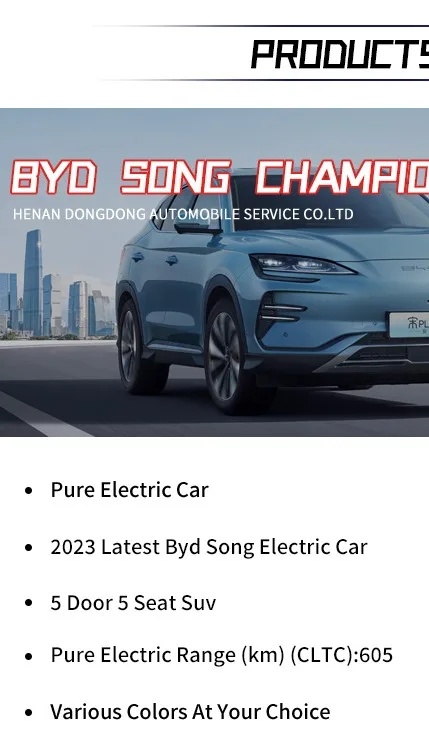 2023 Latest Version Byd Song Car Ev Electric Byd Song Plus Champion ...