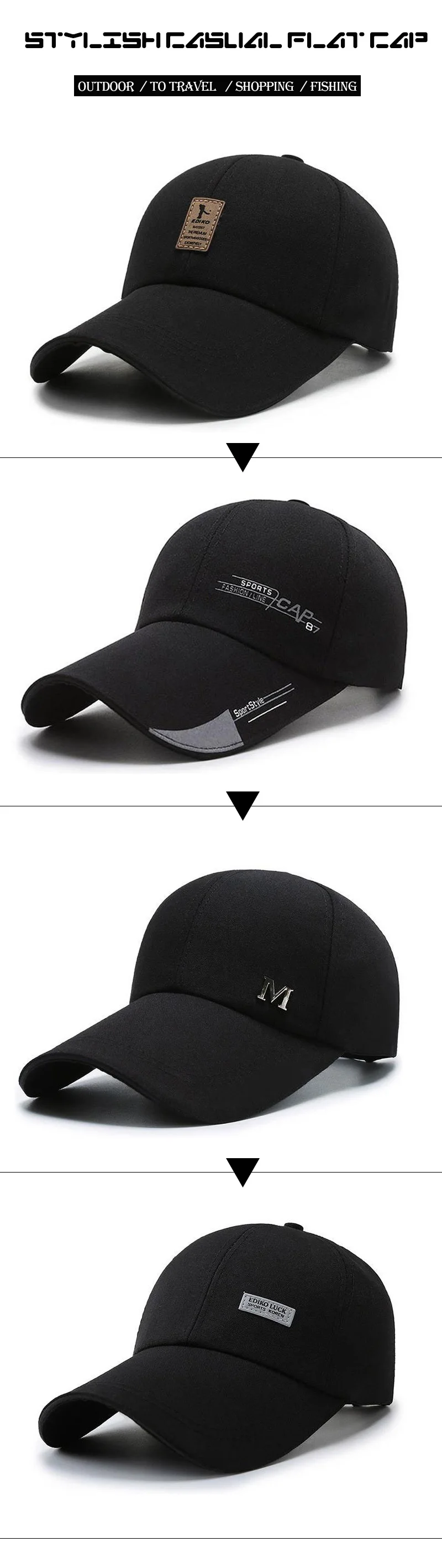 HF Canvas Sports Outdoors Adjustable Plain Men Women Baseball Cap with ...