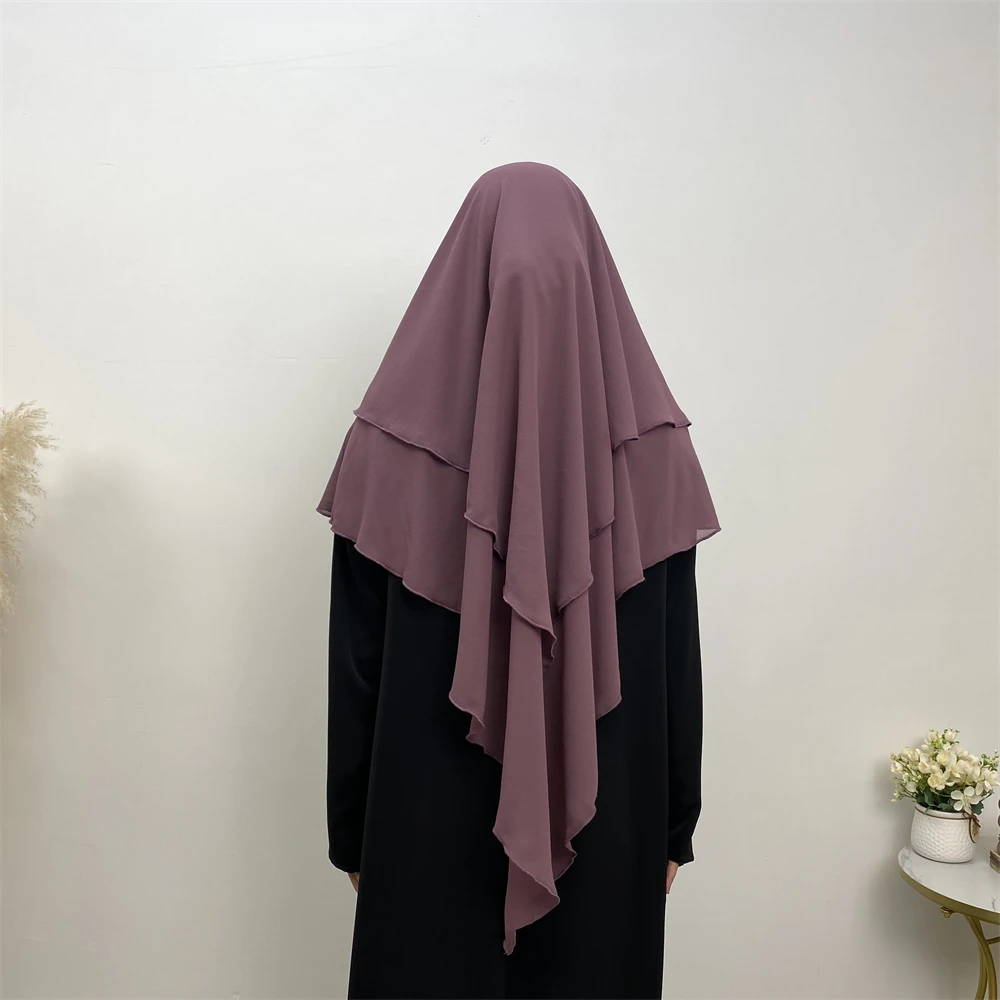 Shop 2305# New Front Back 2 Layer Chiffon Khimar Hijab