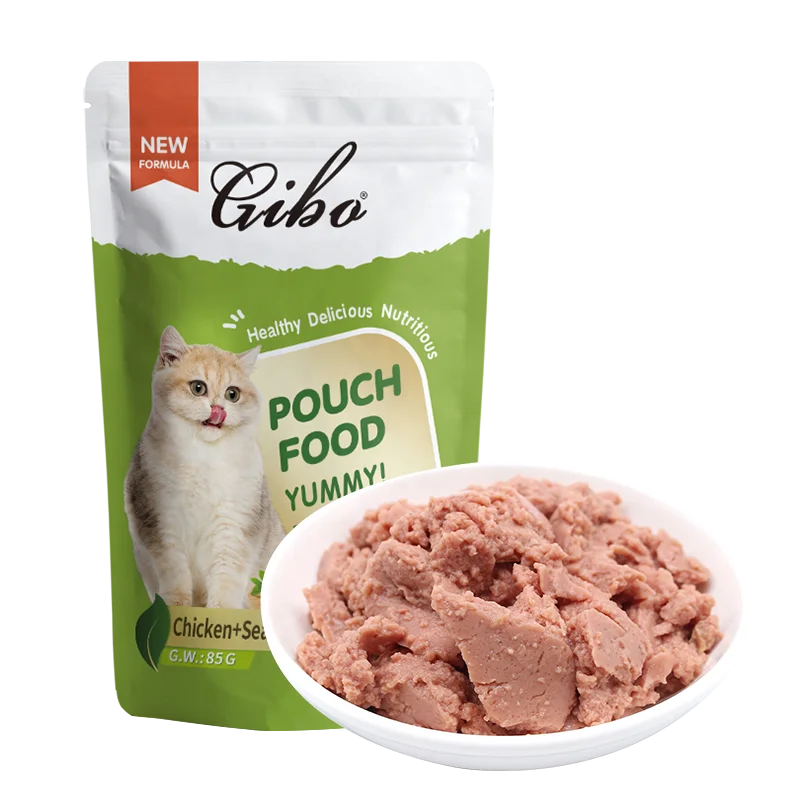Wholesale OEM High Quality Beef Pouch Cat Food Treats