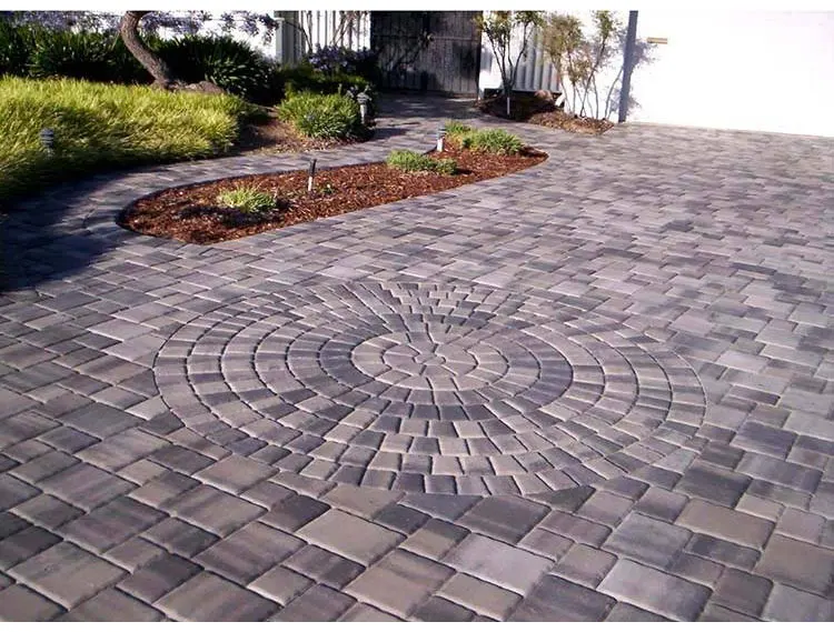 Grey Flamed Natural Stone Interlock Landscape Driveway Granite Pavers ...