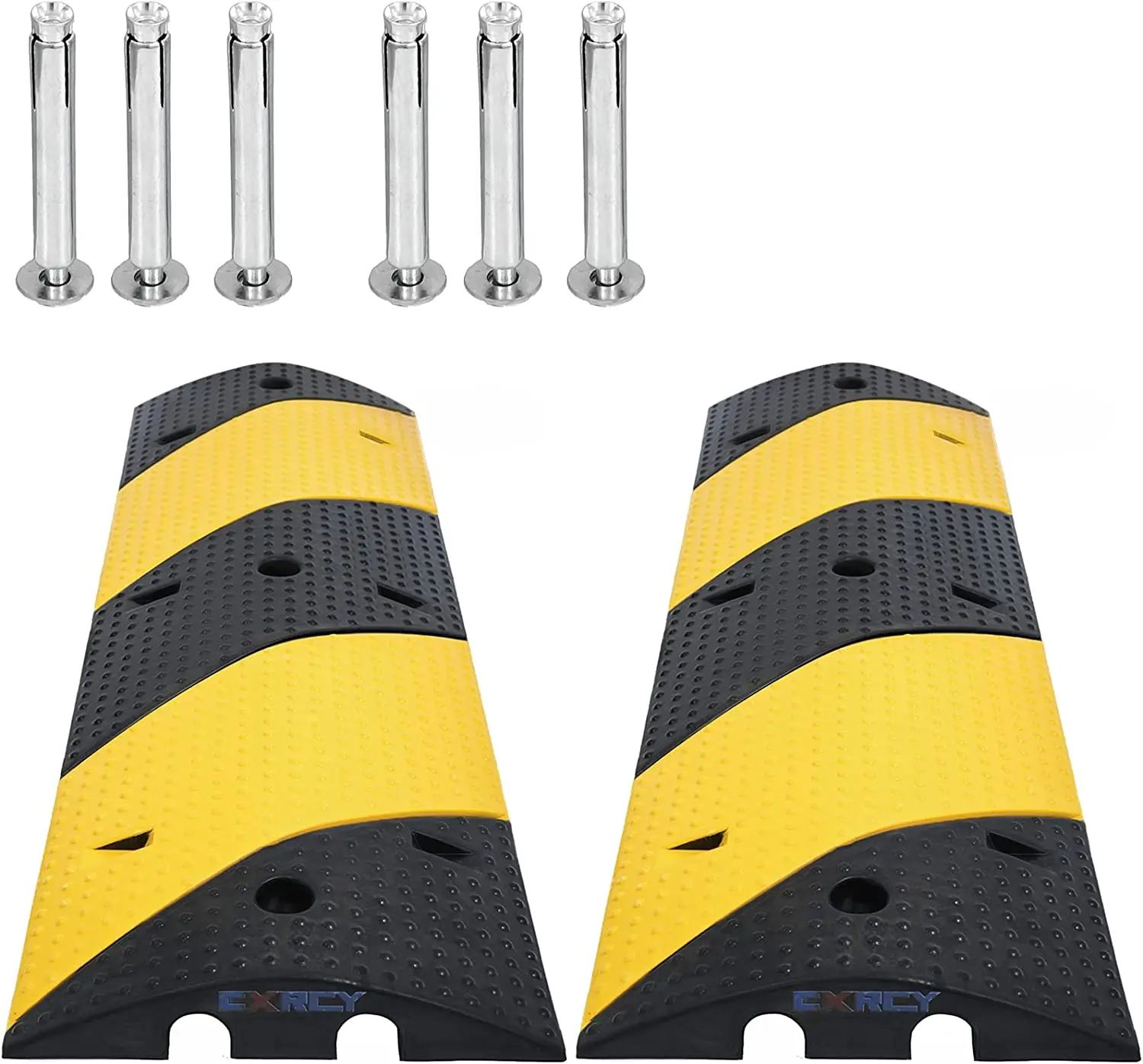 Rubber Speed Bump Cord Line Black/Yellow Diagonal Stripes Traffic Speed ...