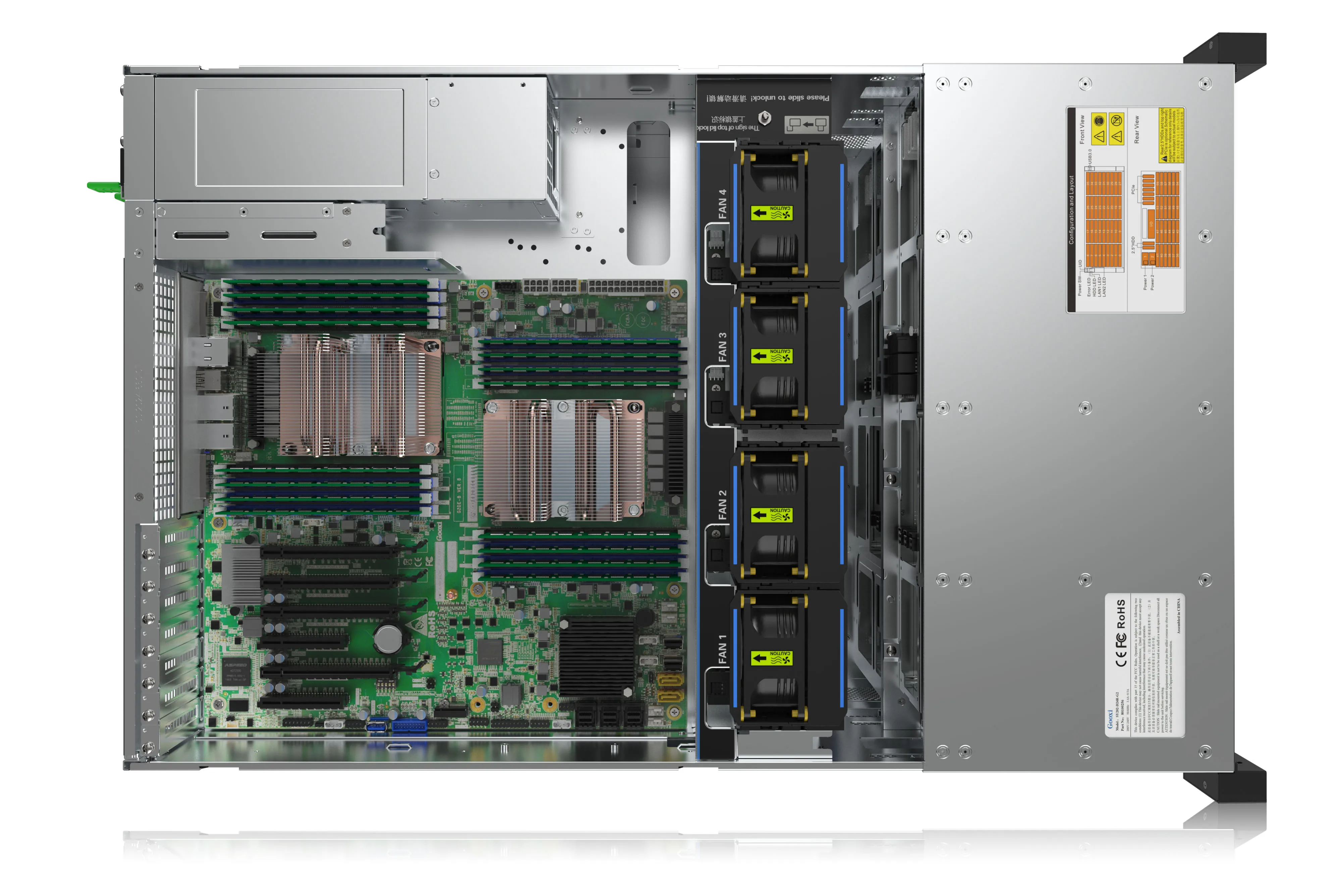 6U Rack Server - 60LFF 60bays - Intelligent Cooling & Redundant Power