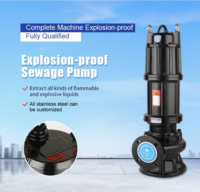Explosion-proof Submersible Sewage Pump Vertical Waste Dirty Water ...