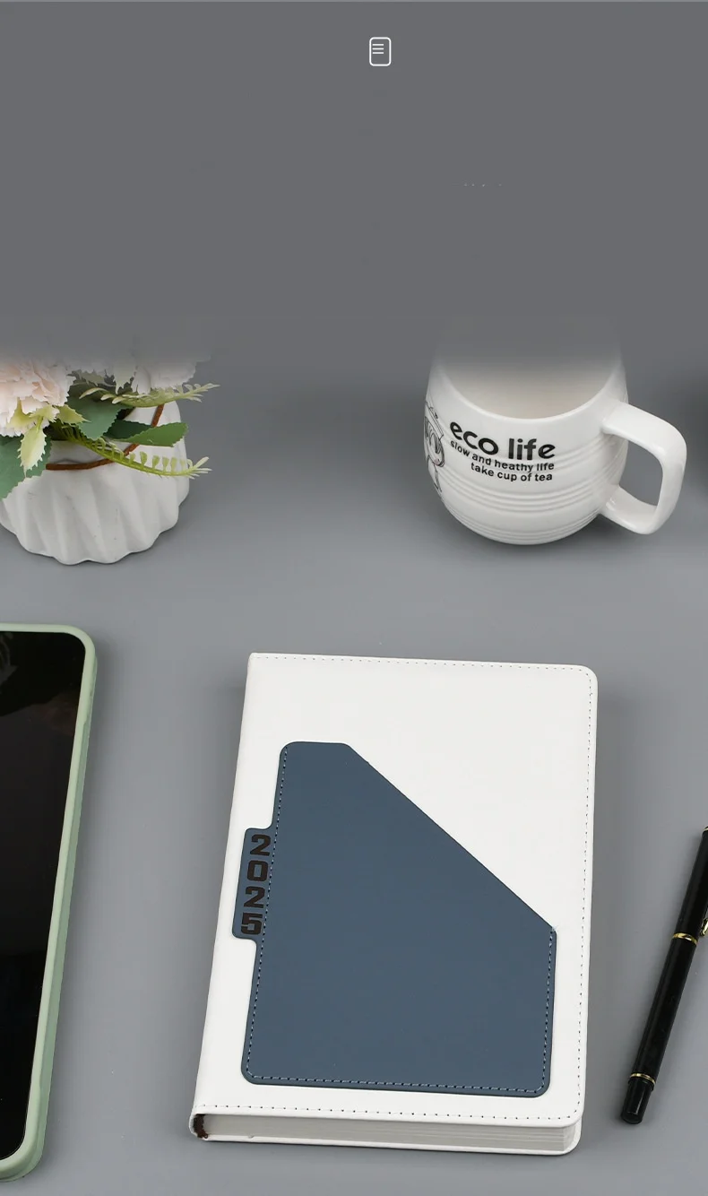 2026 Custom Printed Paper Classic Design Business Agenda Top Pu Leather ...