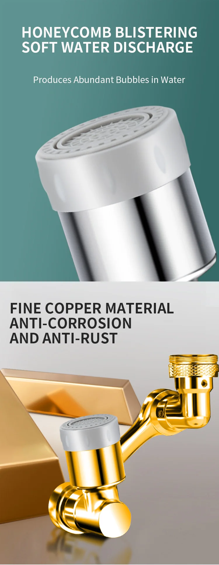 1080 Rotating Faucet Extender Aerator Universal Splash Filter Faucet ...