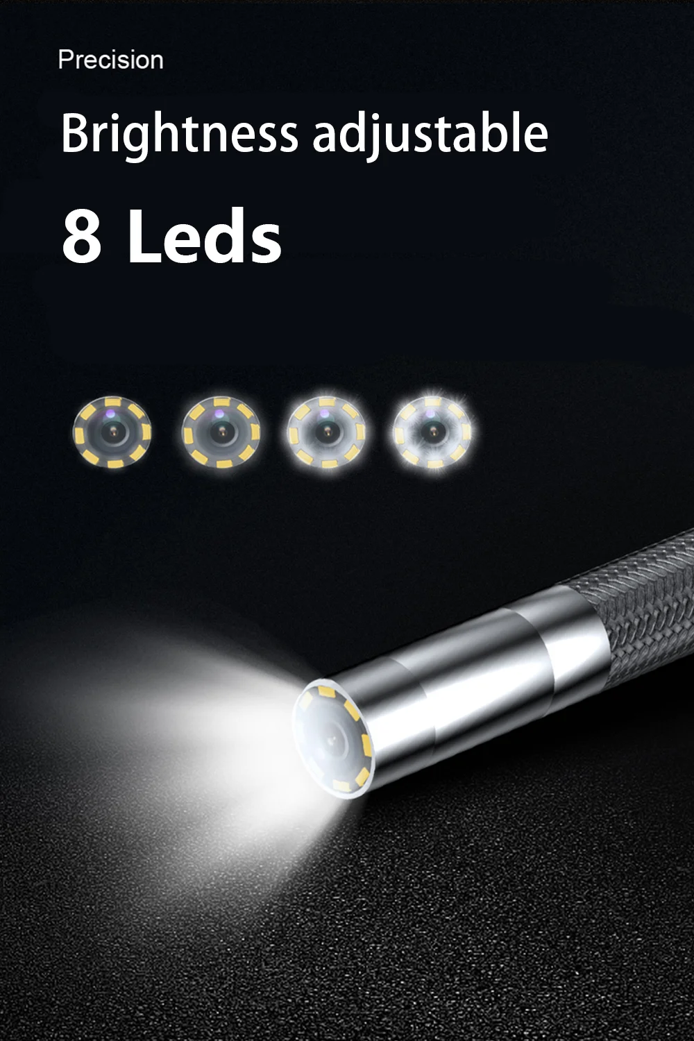 4mm 360 Articulating Borescope 4/6mm Industrial Endoscope 720p 8Leds ...