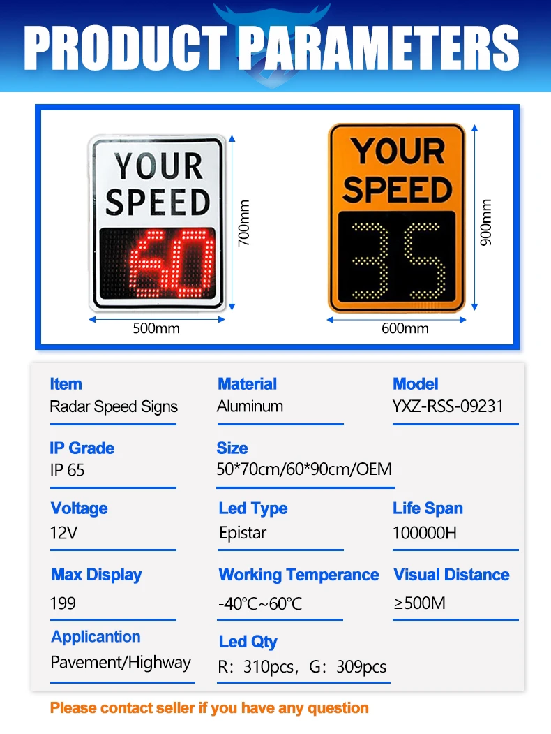 Portable Speed Limit Signs - Radar Display Board LED Solar