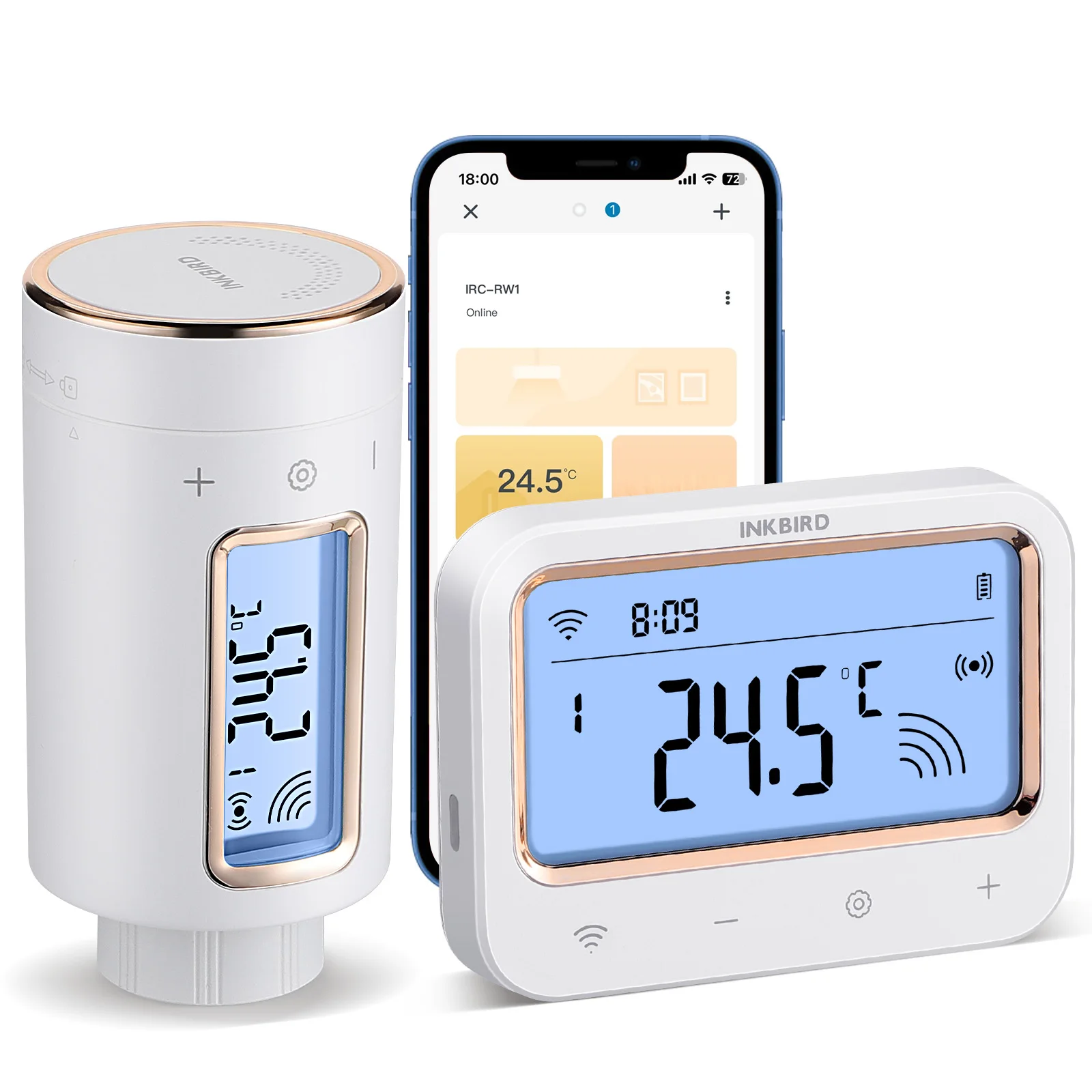 Inkbird Irc-rw1 Wifi Radiator Control Valve With High/low Temperature ...