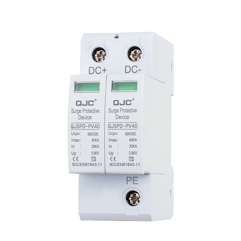 QJC Surge Arrester 2P 2Pole 2p SPD 20kA 40kA 500V DC Surge Protector ...