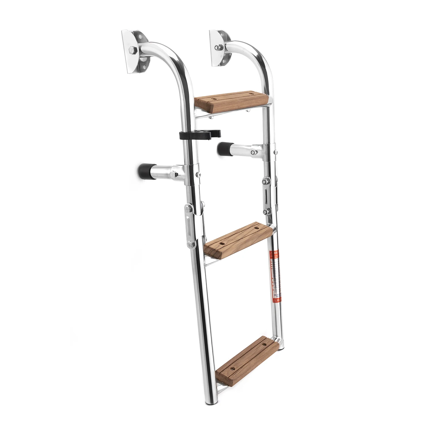 HANSE MARINE Stainless Steel Folding Ladder with Teak Wood Steps Boat ...