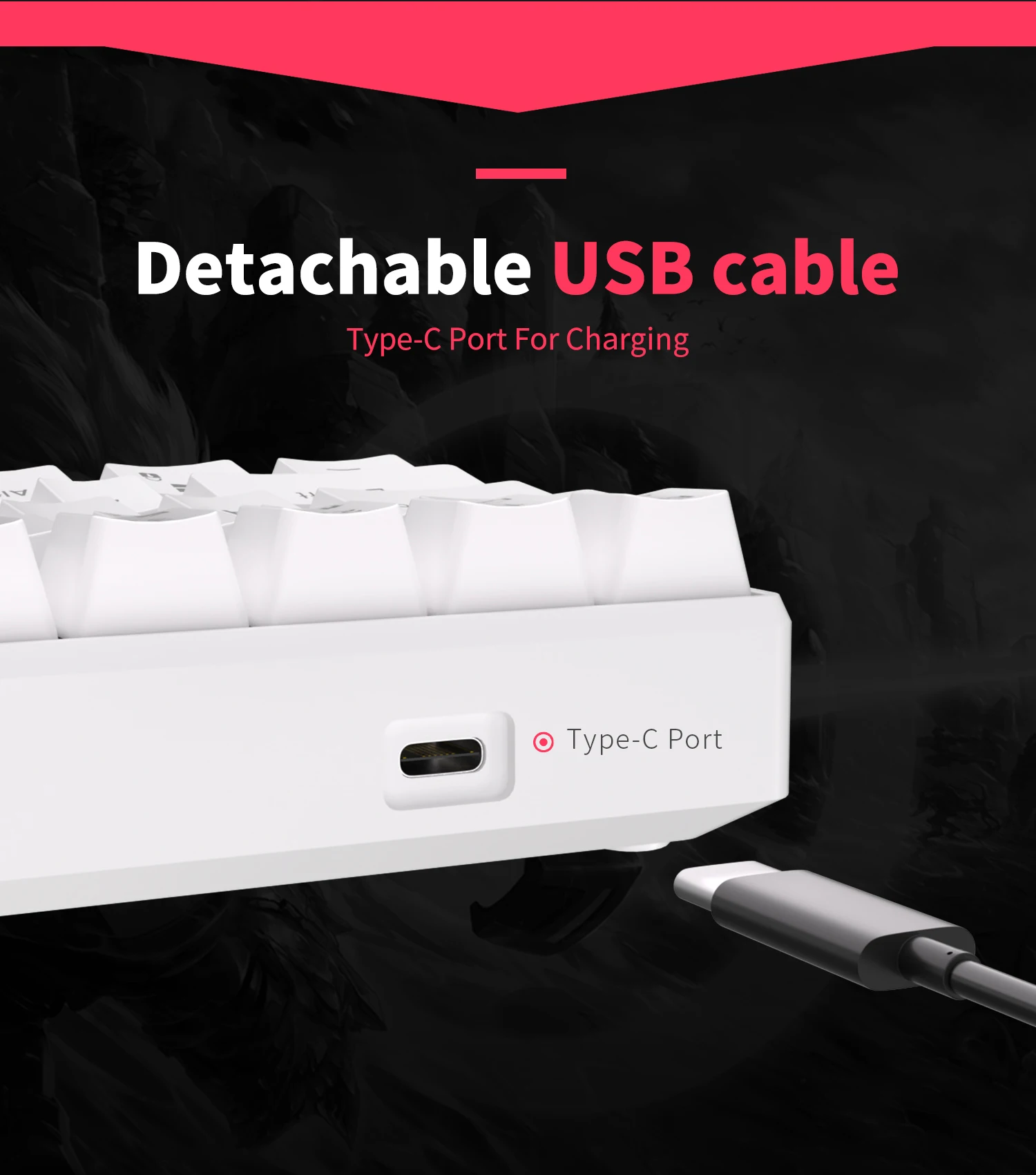 Royal Kludge Rk61 Key Caps Resin Wireless Gaming Mechanical Keyboard 61 ...