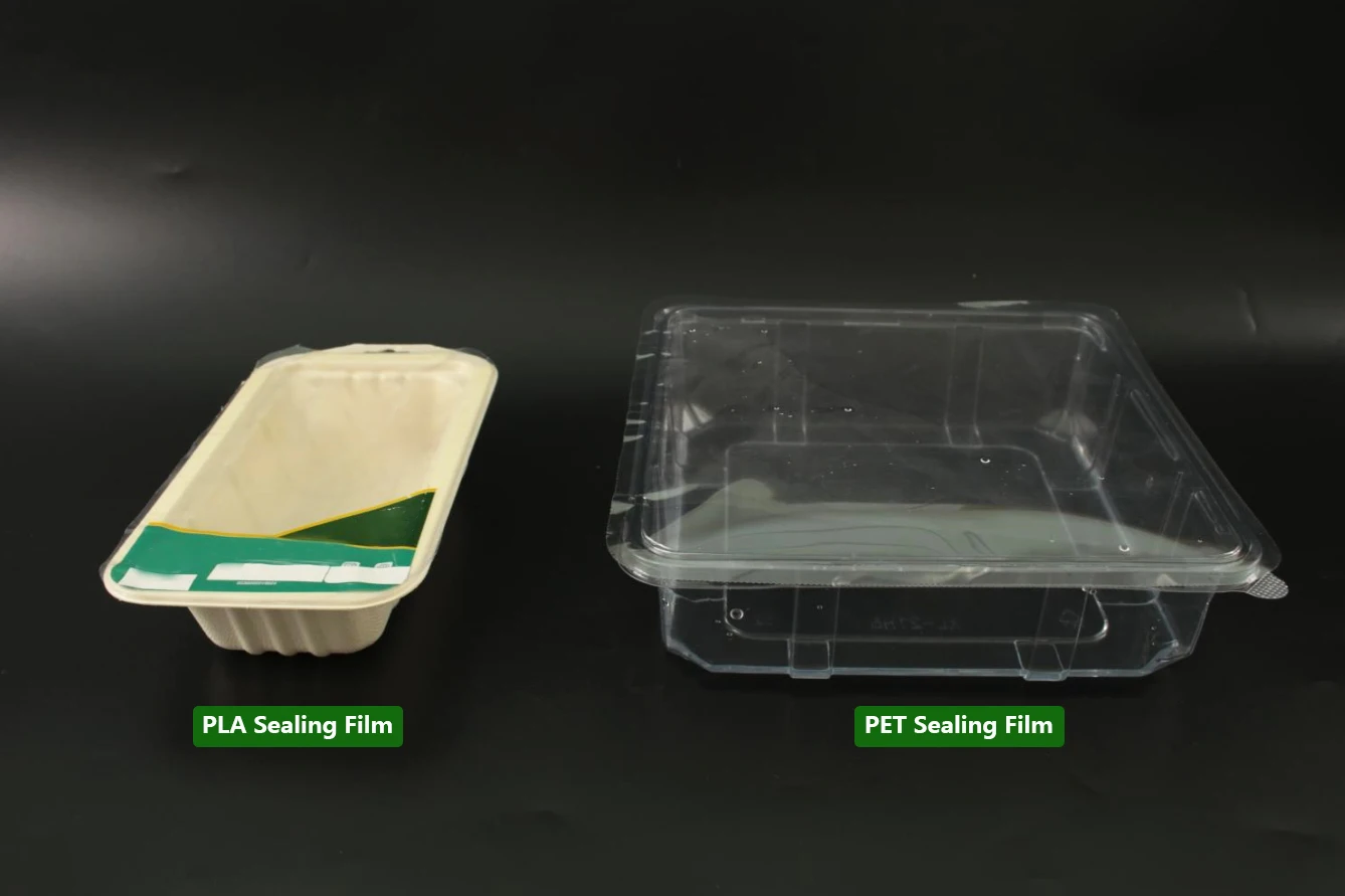 Map Seal Compostable Sugarcane Food Tray Disposable Pet Pla Film With ...