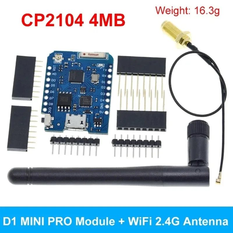 Wemos D1 Mini Pro 16m Bytes External Antenna Connector Nodemcu Based ...