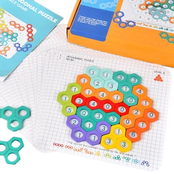 New Design Wooden Honeycomb Toys Hexagonal Number Pairing Puzzle ...