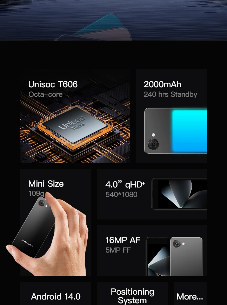 Phonemax Q9 Mini Smartphone Child Phone Small Cell Phone 4.0 Inch Ips ...