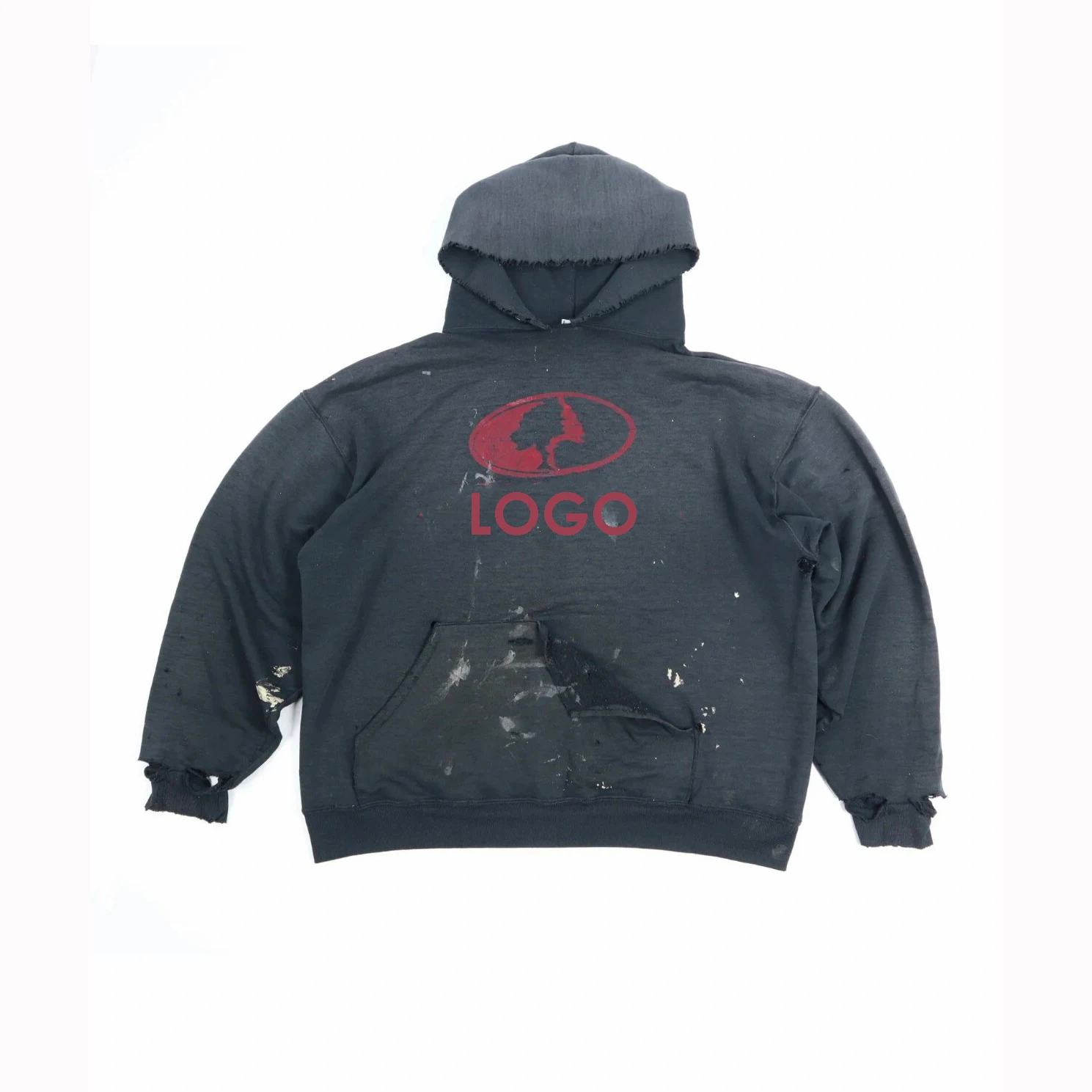 Sun Faded Hoodie - Custom Distressed Heavy Cotton Pullover