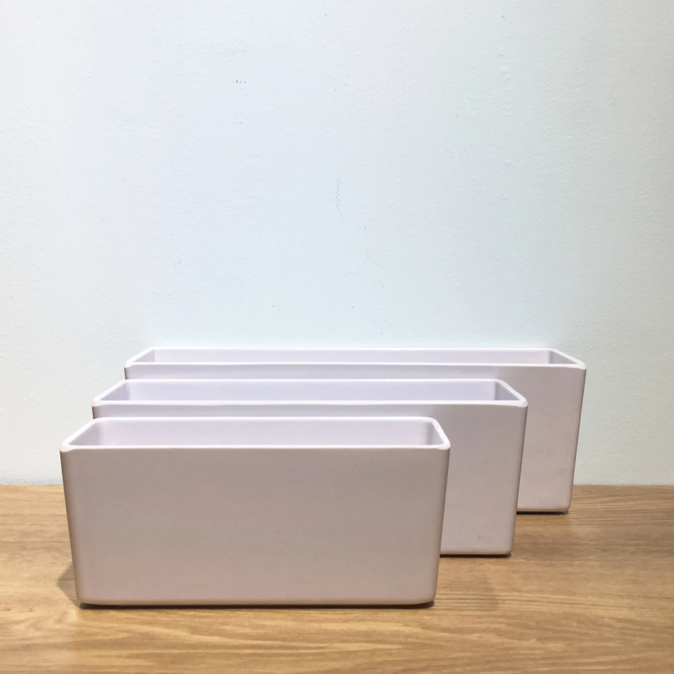 Rectangular Modern Minimalist White Ceramic Succulent Planter Pot