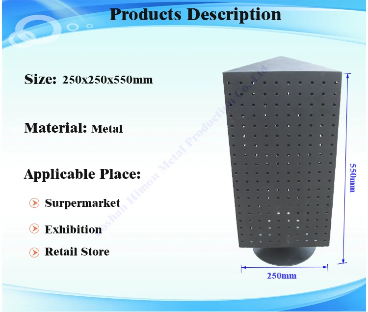 3 Sides Pegboard Small Rotating Spinner Magnet Display