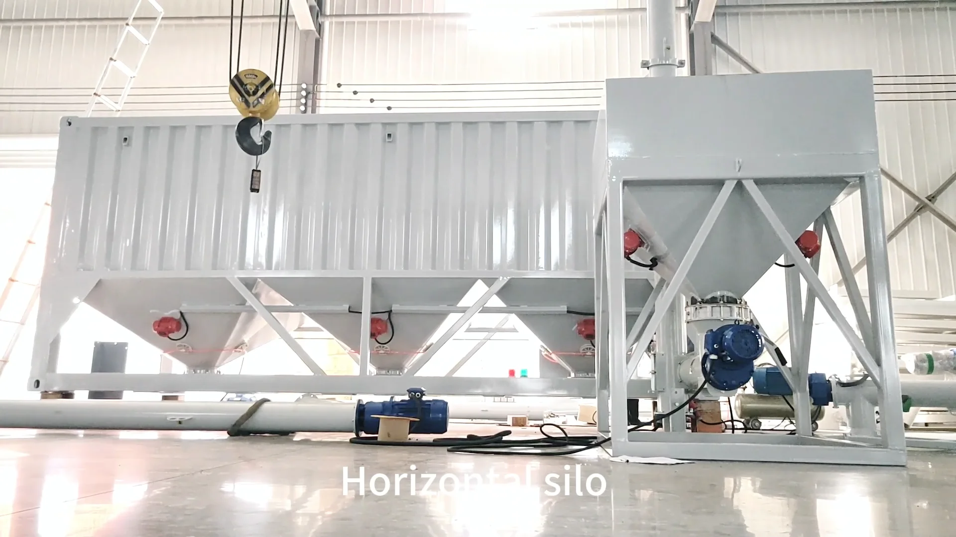 New Condition Horizontal Container Silo Cement Silo With Screw Conveyor ...