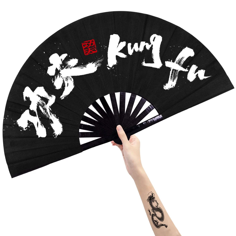 Large Bamboo Rave Festival Folding Hand Fan For Men/women - Chinese ...