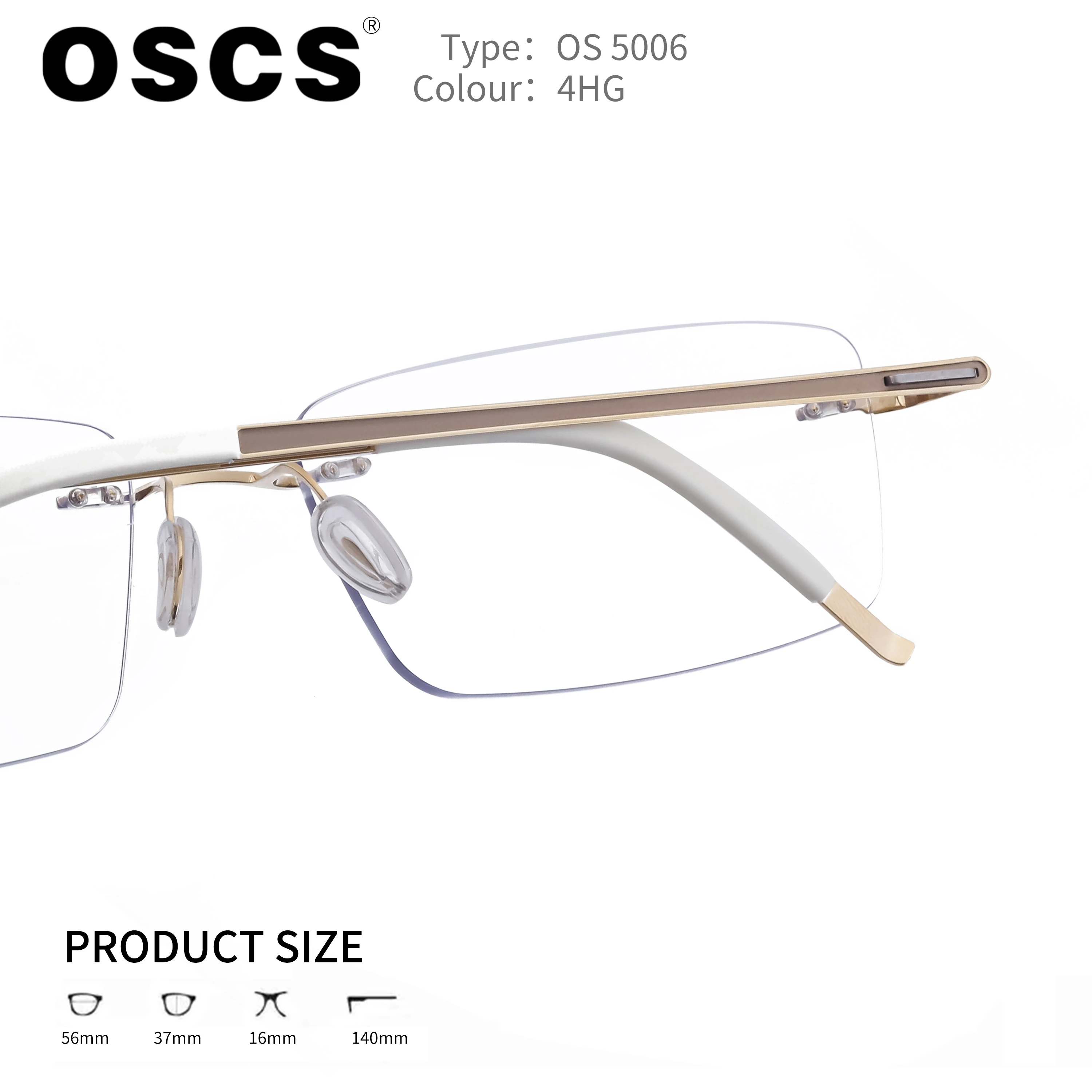 Minimalistic Design Rimless Glasses Light Stainless Metal Eyeglasses ...