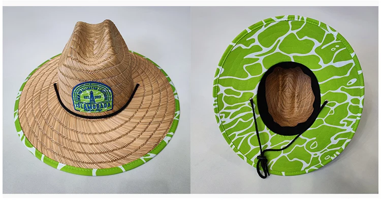 Lifeguard Beach Straw Hat For Surfing Customized Summer Straw Beach Hat ...