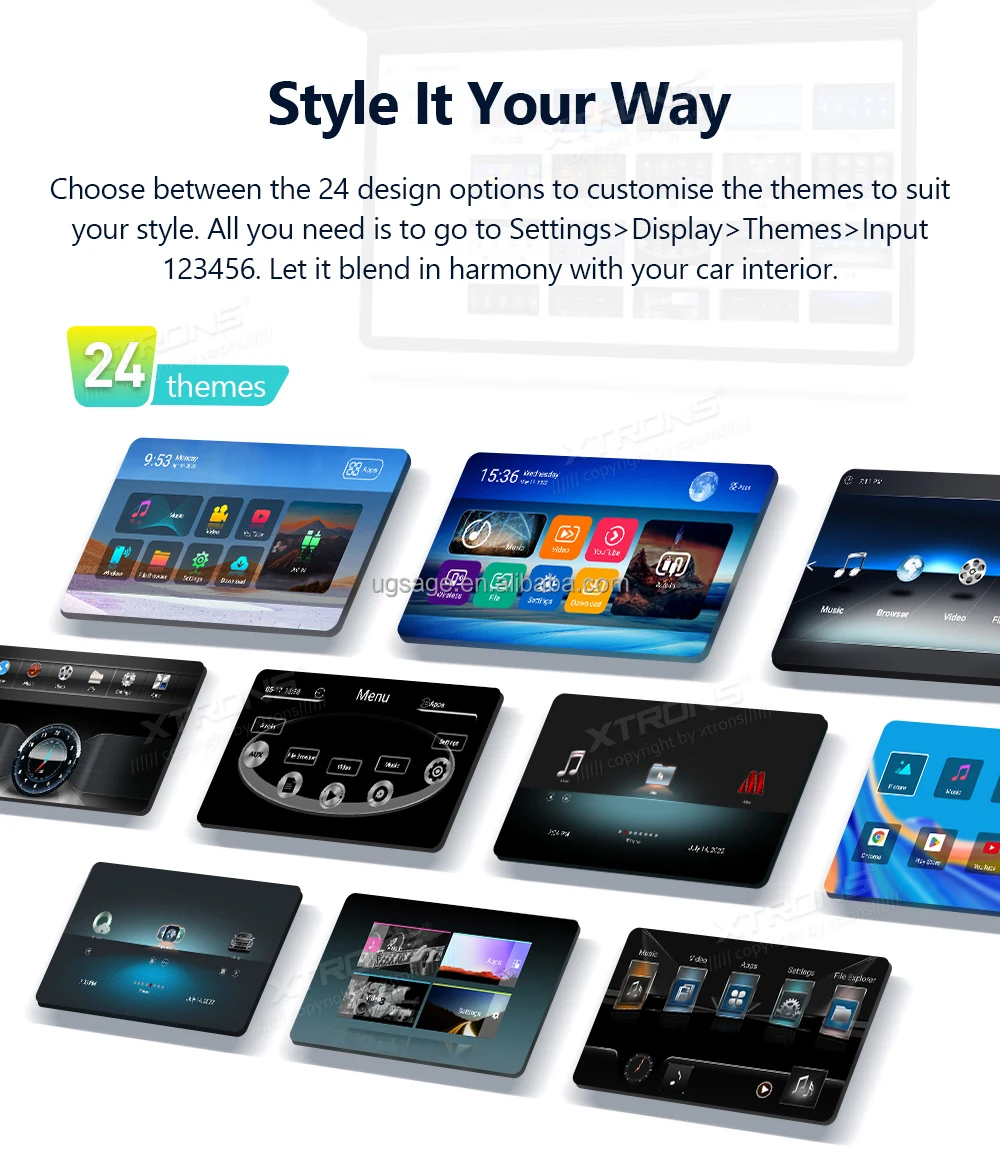 Xtrons 14" Fhd Ips Car Screen Ceiling Flip Down Bus Monitor 1920*1080 ...