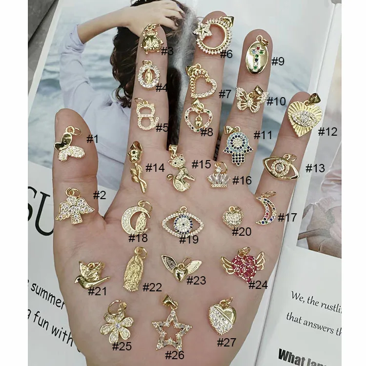 CZ8703 Mini Small 18k Gold DIY Bracelet Earring Charm,Tiny Cubic ...