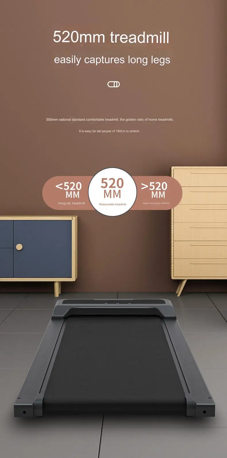 Under Desk Folding Portable Walking Treadmill With Wide Tread Belt Mini ...