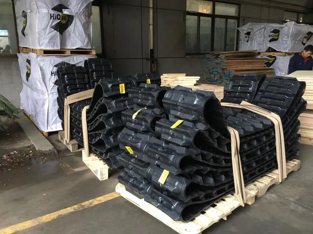Excavator Small Undercarriage Snow Rubber Crawler Track Roller Pads ...