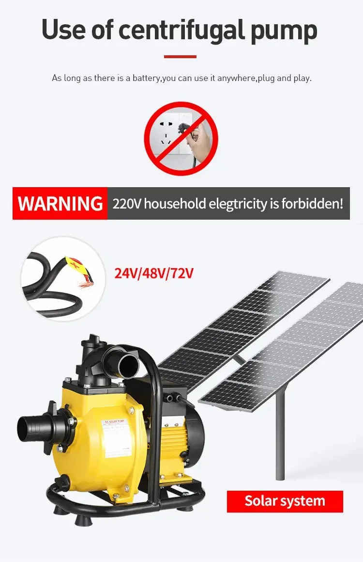Wholesale 3inch 2HP DC48V Big Flow Irrigation Surface Solar Water Pumps ...