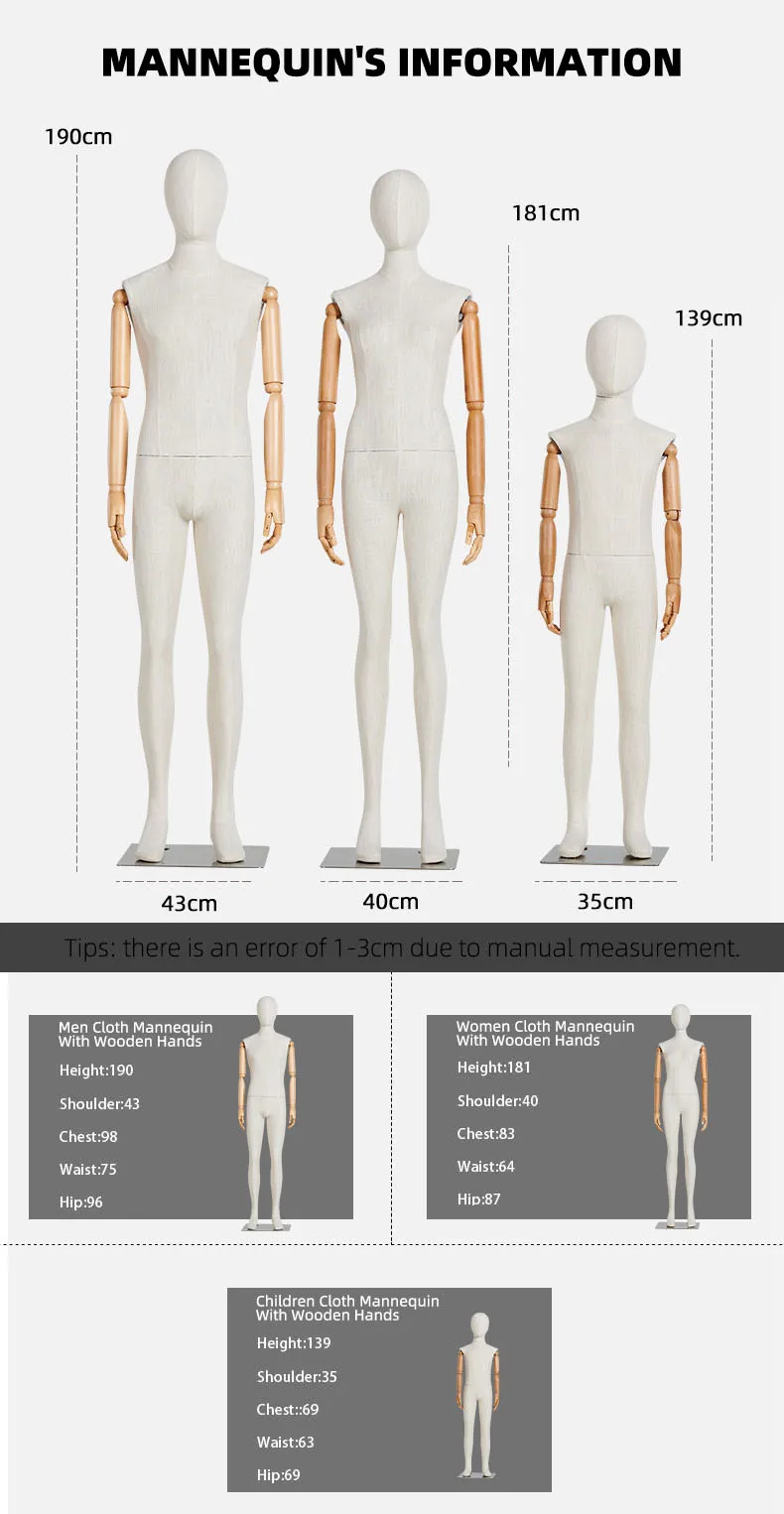 Customizable Full-Body Mannequin by HEXING Fabric Mannequin