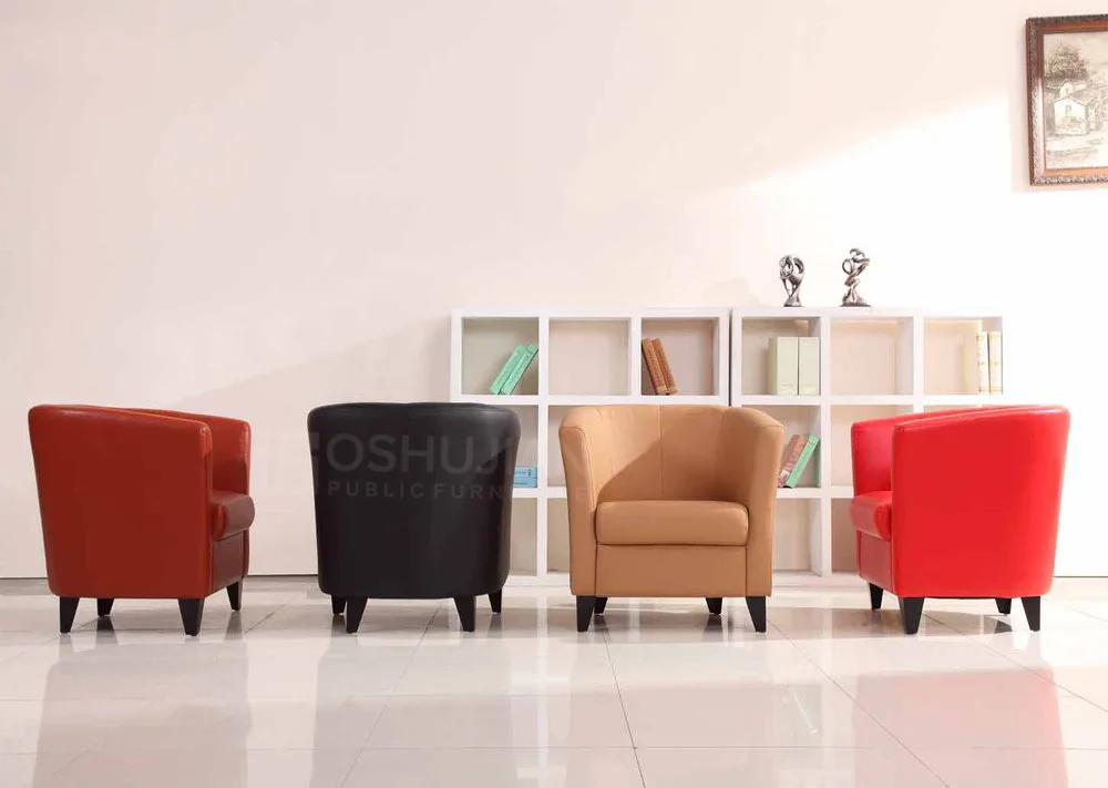 Office Room Black Single Seater Sofa Chairs Vip Waiting Reception Area ...