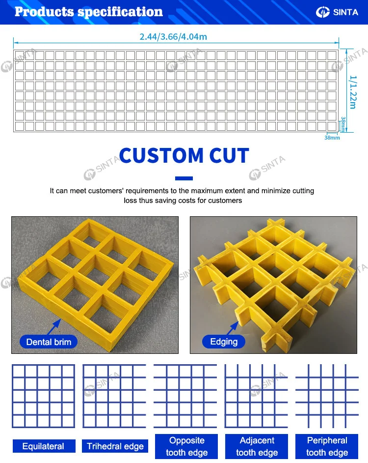 Customized GRP FRP Fencing Grate Fiberglass Panels - Durable, Molded ...