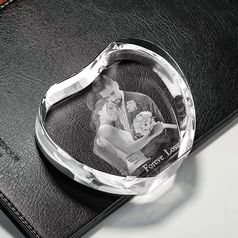 Honor Of Crystal Custom Color Printing Photo Heart Crystal Shaped ...