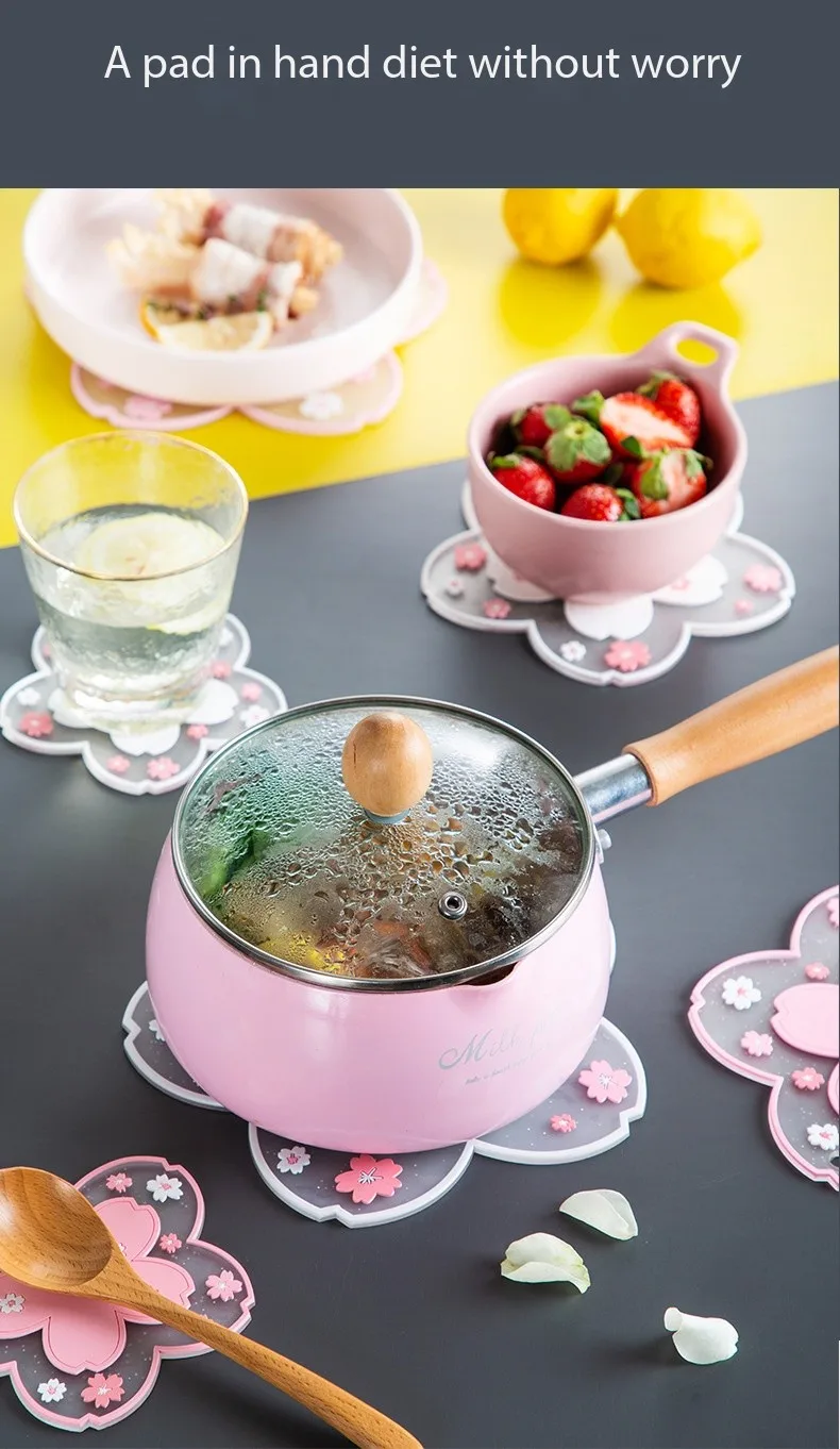 Cherry Blossom Coaster Insulation Mat Non-slip Mat Household Tea Cup ...