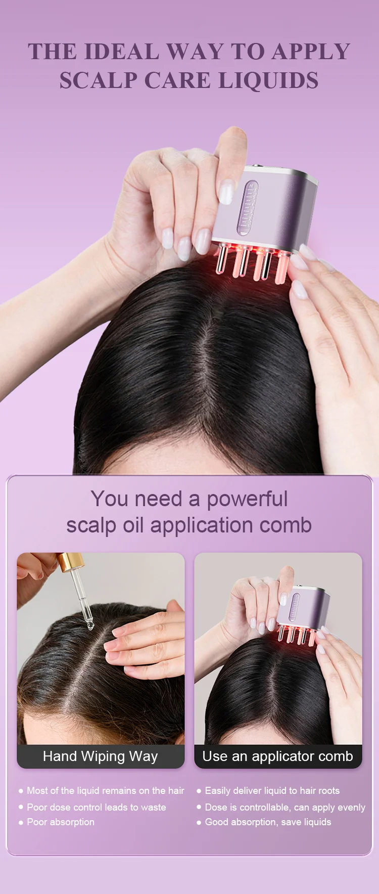Electric Scalp Massager And Hair Oil Applicator Red Light Ox Horn Comb ...