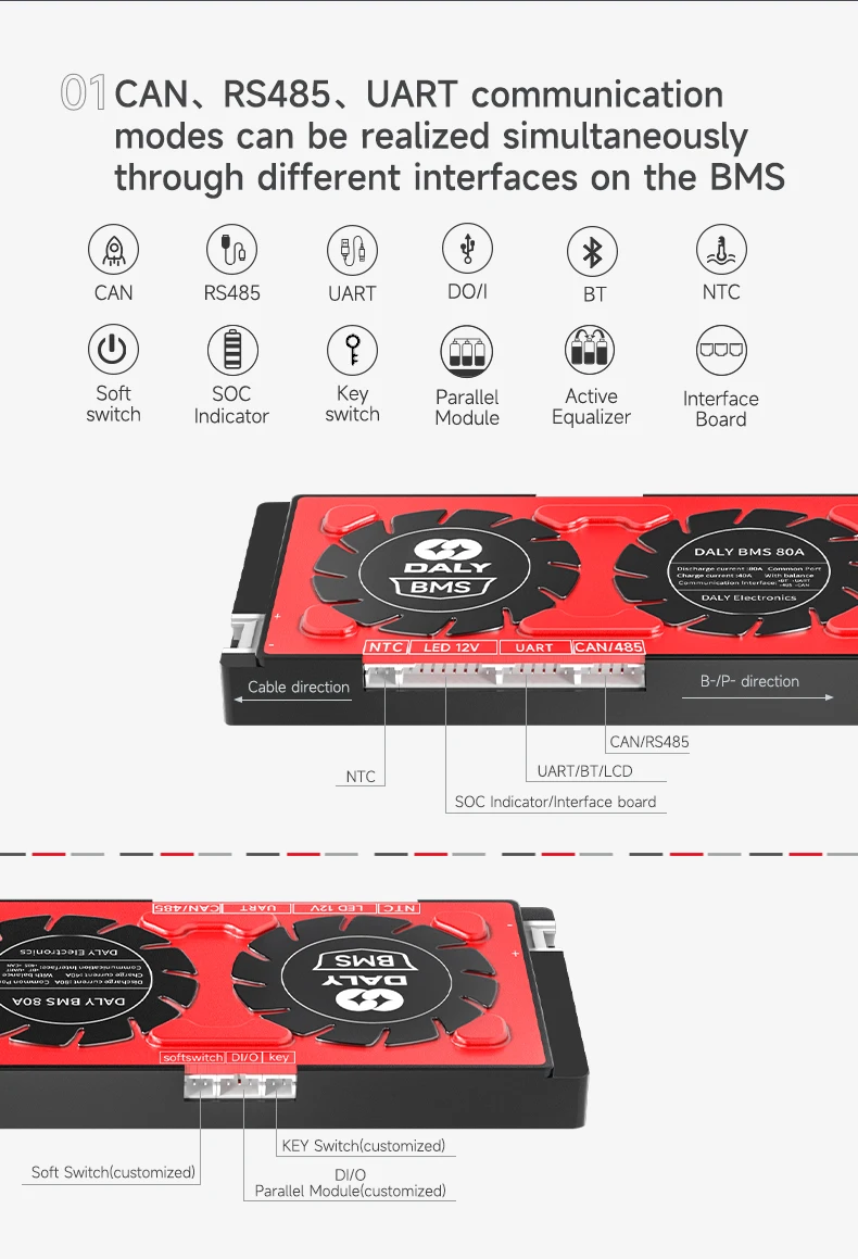 Daly Smart Lipo BMS Lifepo4 8S 24V 80A+BT - Reliable Battery Management