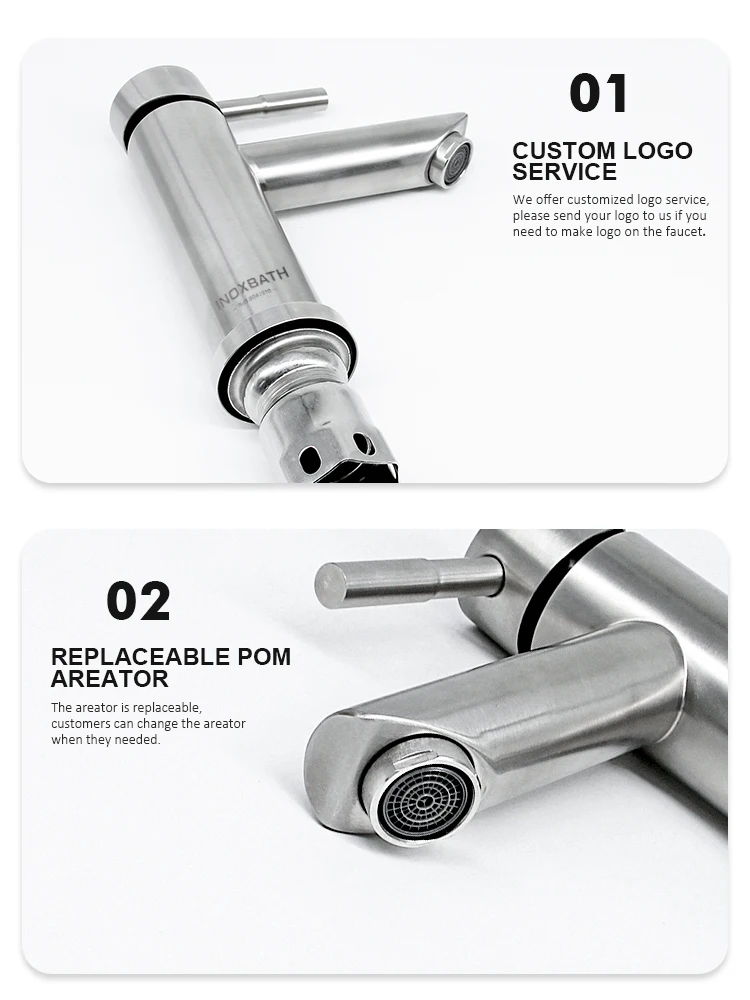 Deck Mounted Mixer Taps SUS304 - Modern Bathroom Faucets