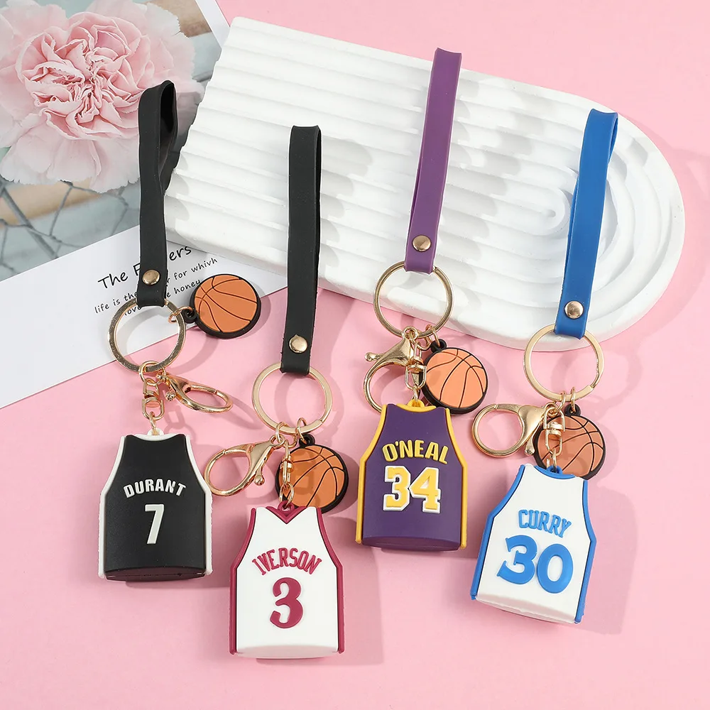 Popular Pvc Cartoon Number 23/24/30 Basketball Jersey Pendant Keychain ...