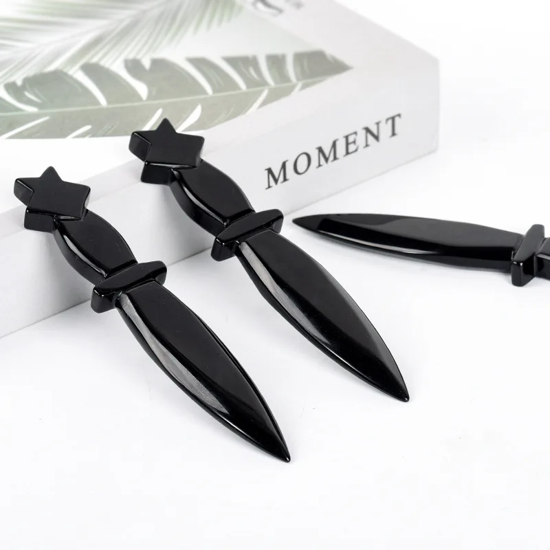 Wholesale Natural Obsidian Knife Crystal Dagger Knife Carving Folk ...