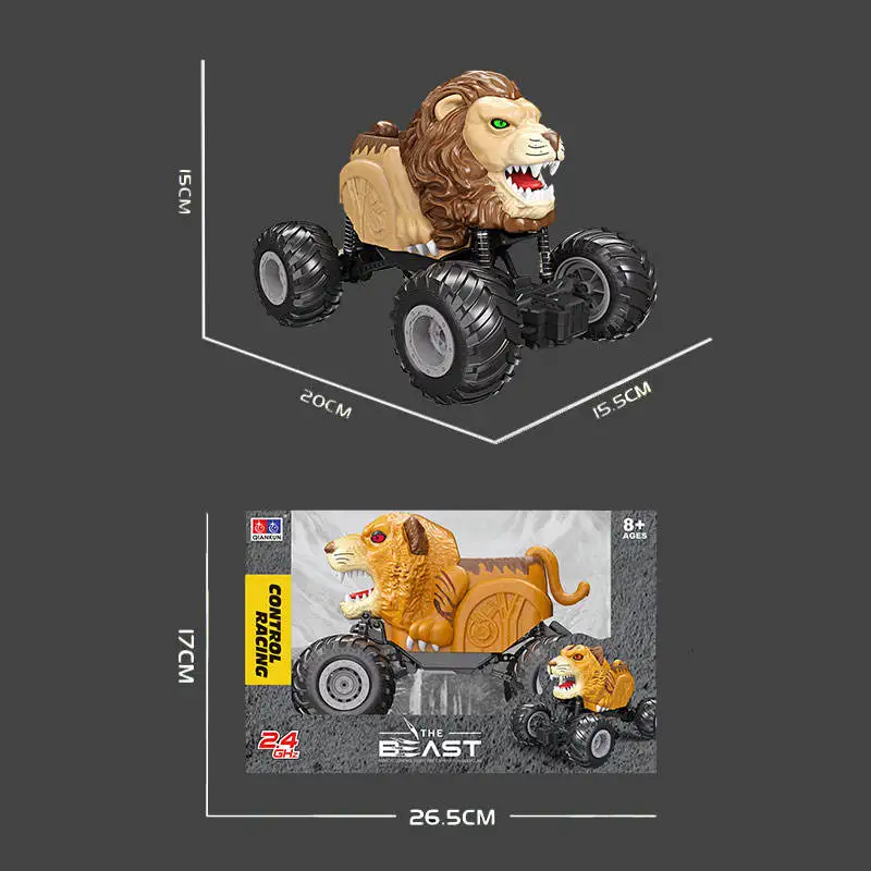 Simulation Lion Tiger Rc Stunt Truck Toys 2.4g Animal Remote Control ...
