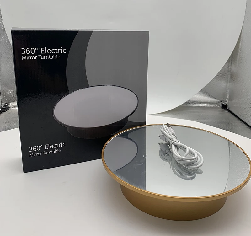 20cm Gold 360 Degree Rotating Turntable for Photography Display Stands ...