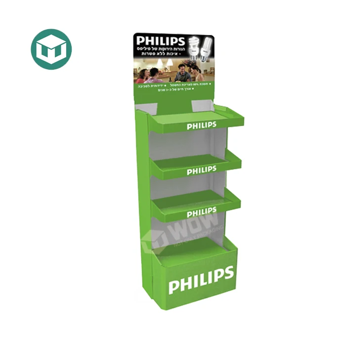 Cardboard Led Light Display Shelf Custom Corrugated Display Stand For ...