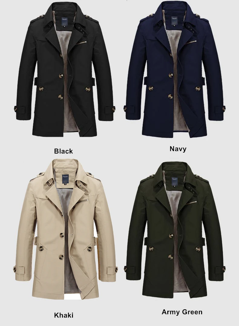 New Style Solid Cotton Jacket Casual Autumn Long Coat Men| Alibaba.com