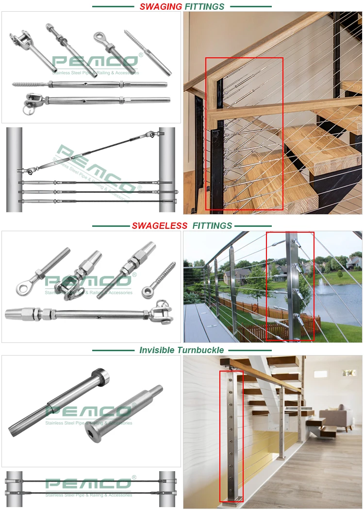 Deck Railing with Cable - Durable Wire Balustrade Fence