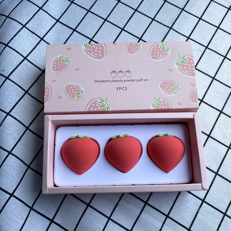 Awk Hot Sale Wet And Dry Latex Free 3pcs Strawberry Peach Avocado Fruit ...