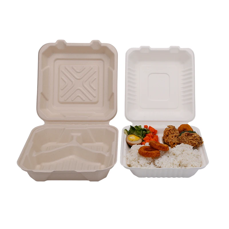 Microwave Sugarcane Bagasse Pulp Pizza Containers Disposable Sugarcane ...